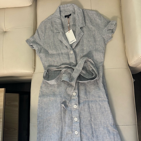 Quince | Dresses | Quince 0 European Linen Button Front Dress Xs Nwt ...
